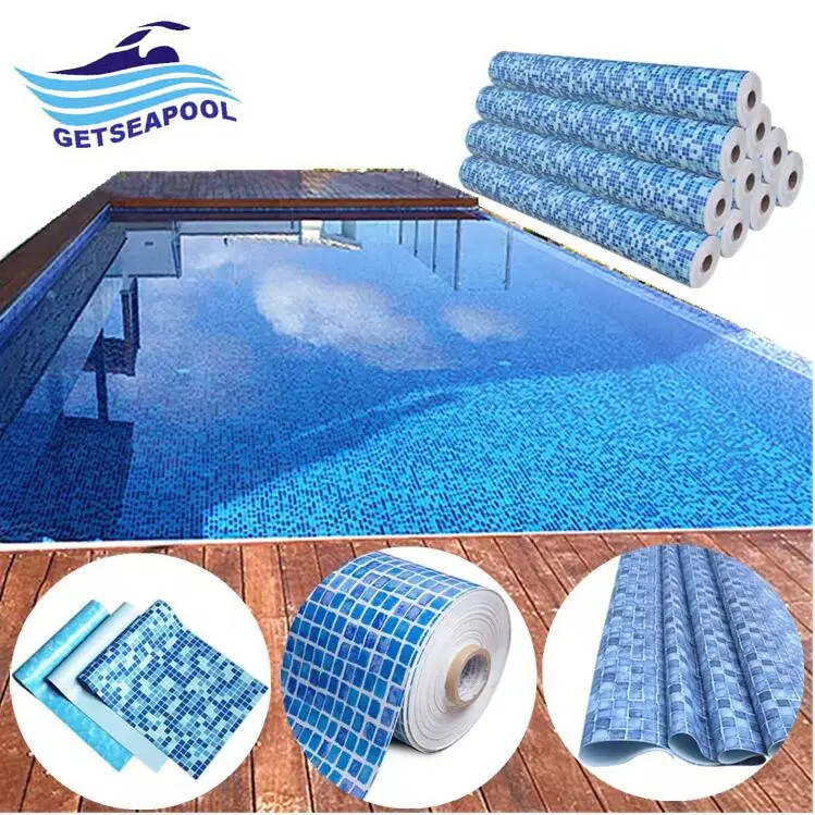 PVC Material Blue/Light Blue Pool Mosaic Liner - Guangzhou Getsea Pool ...